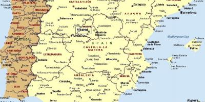 Španija zemljevid - Karte, Španija (Južni Evropi - Evropa)